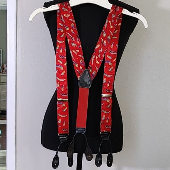 MADE IN USA | Accessories | Made In The Usa Feather Design Suspenders ...
